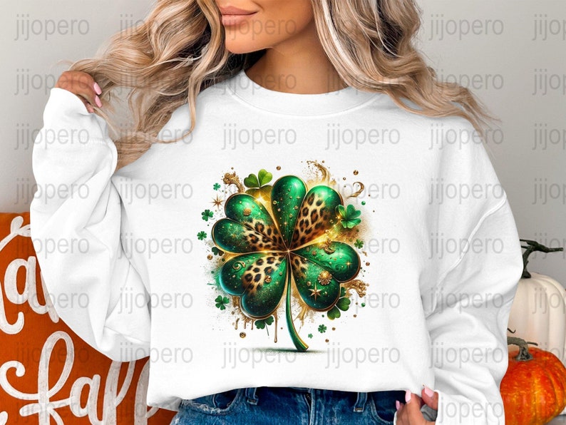 St. Patrick's Day PNG, Shamrock Leopard Print, Digital Download, Green ...
