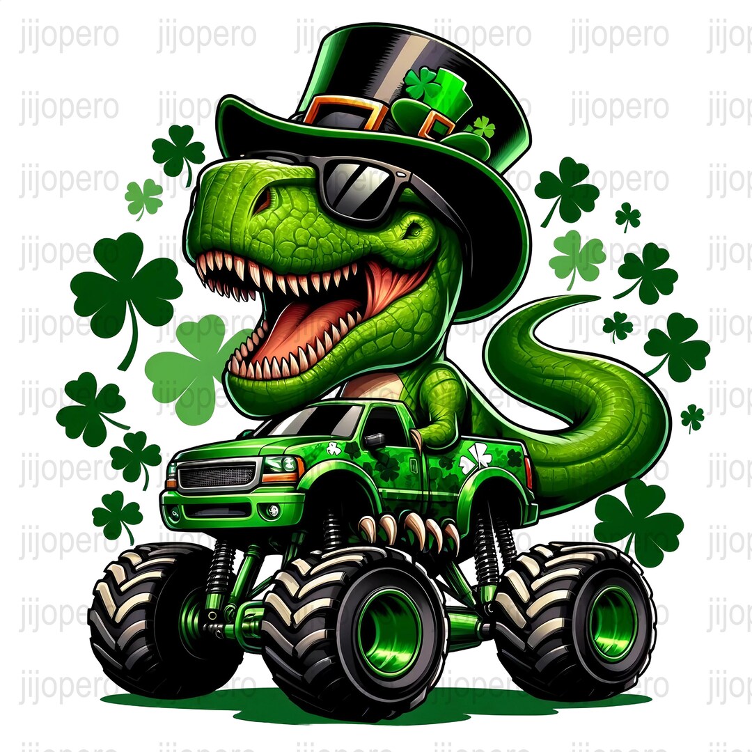 St. Patrick's Day PNG, Dinosaur Clipart, Monster Truck Digital Download ...