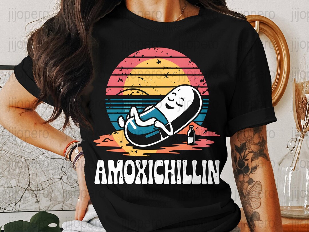 Amoxichillin Funny Sunbathing Pill Beach Relax Digital Art, Retro Sun ...