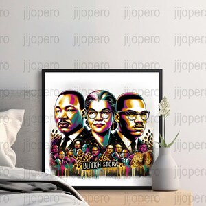 Black History Month Digital PNG, Iconic Leaders Art, Activist Printable ...