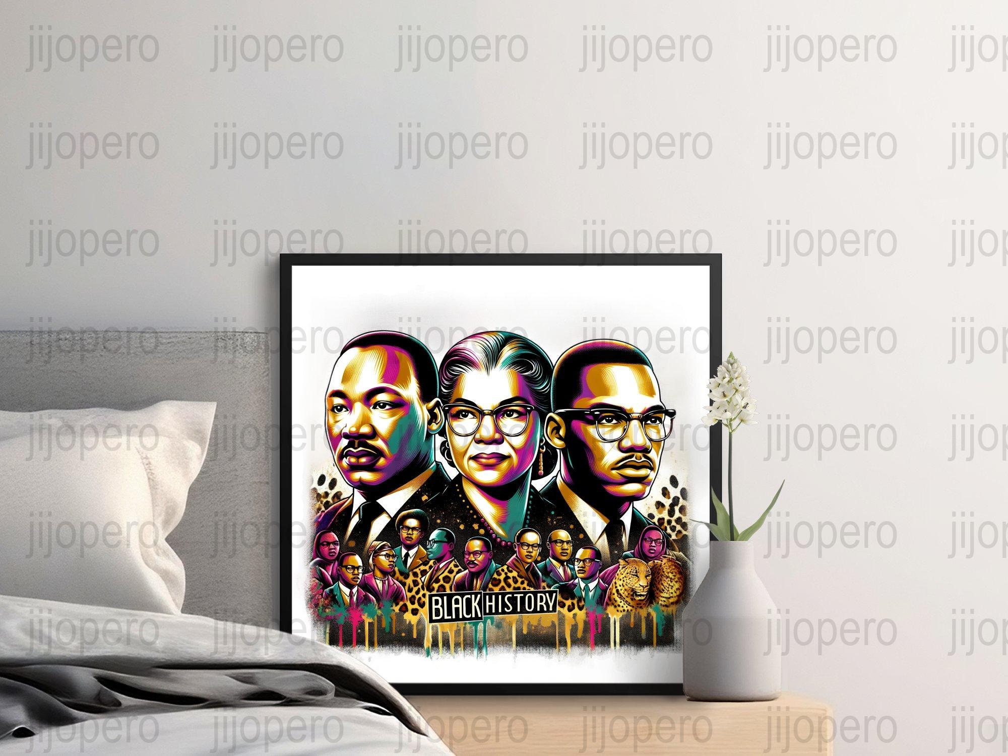Black History Month Digital PNG, Iconic Leaders Art, Activist Printable ...