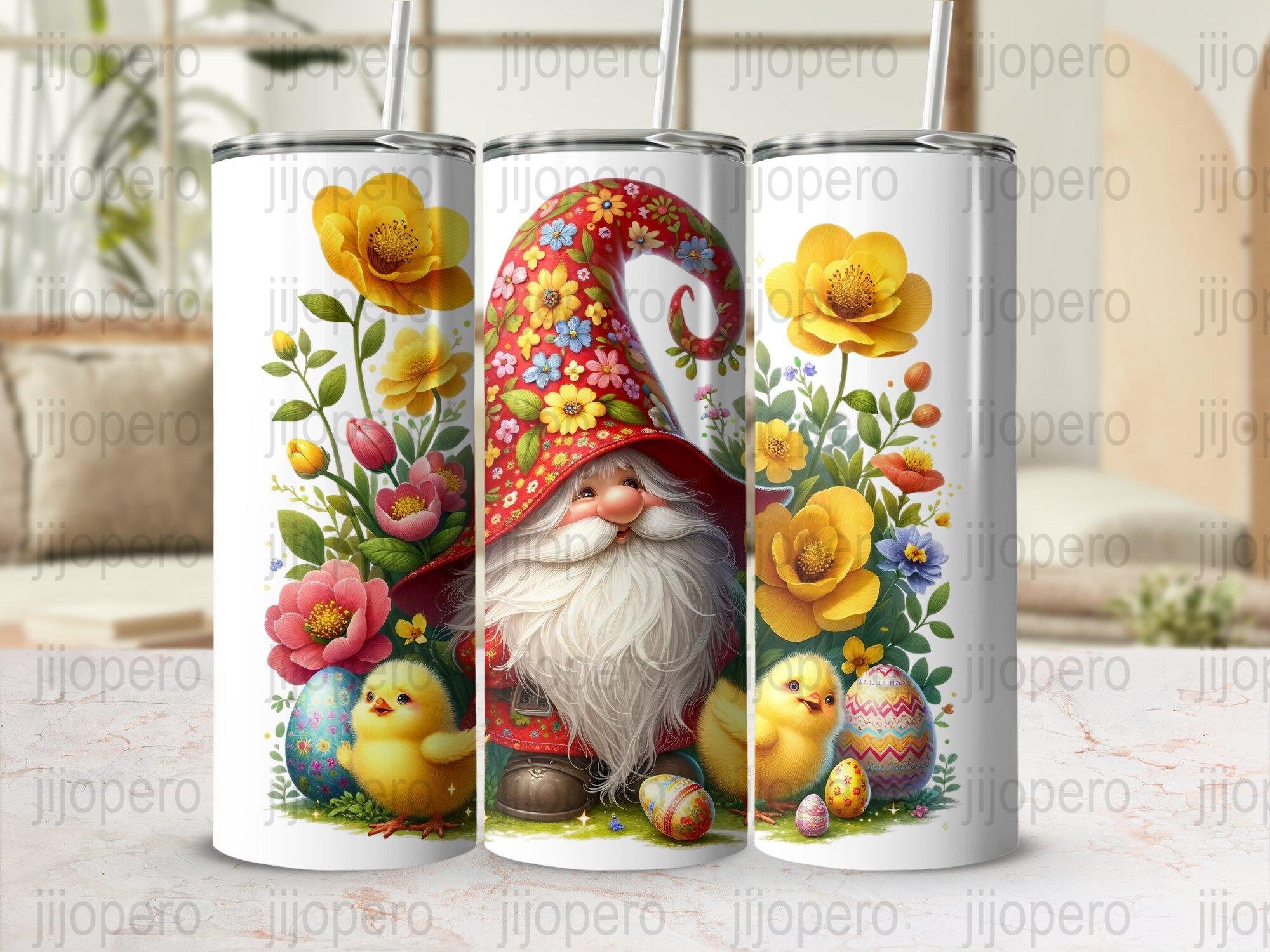 Printable Easter Gnome PNG, Spring Decor Digital Download, Floral Gnome ...