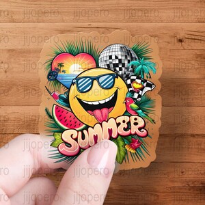 Tropical Summer Smiley Face PNG, Digital Art for T-shirt, Cups, Posters ...