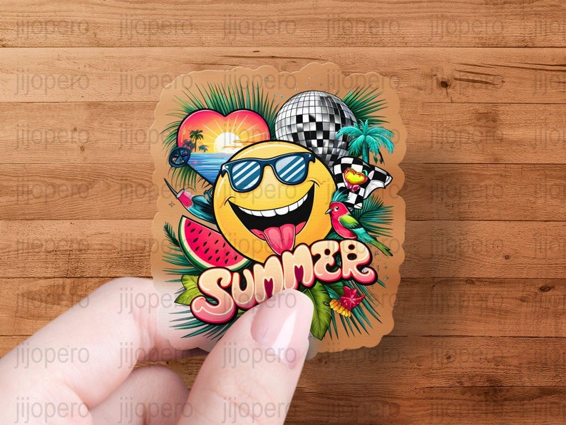 Tropical Summer Smiley Face PNG, Digital Art for T-shirt, Cups, Posters ...