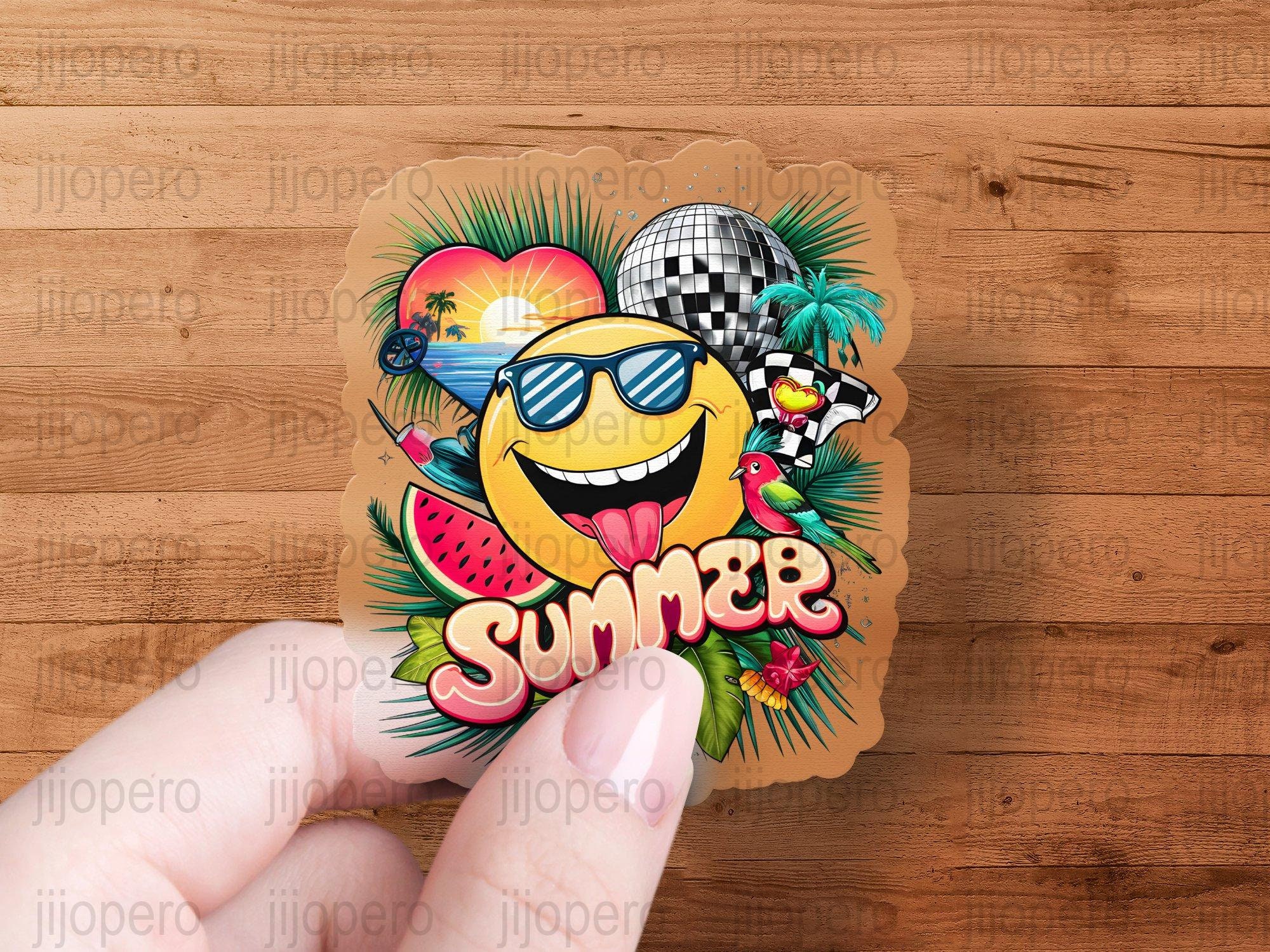 Tropical Summer Smiley Face PNG, Digital Art for T-shirt, Cups, Posters ...