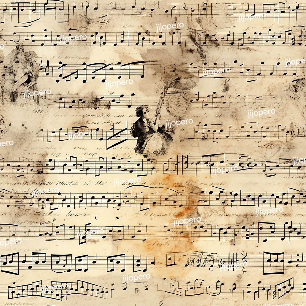 Musical Notes Jpg Instant Download Old Paper Music Note - Etsy