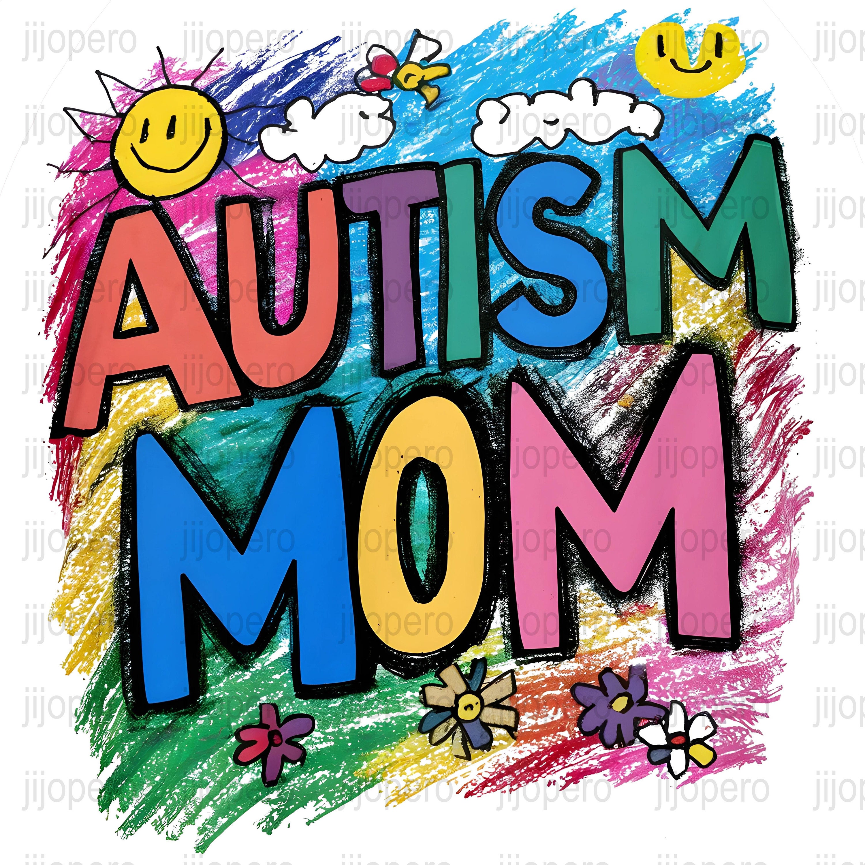Autism Mom PNG Digital Download, Colorful Autism Awareness Design ...
