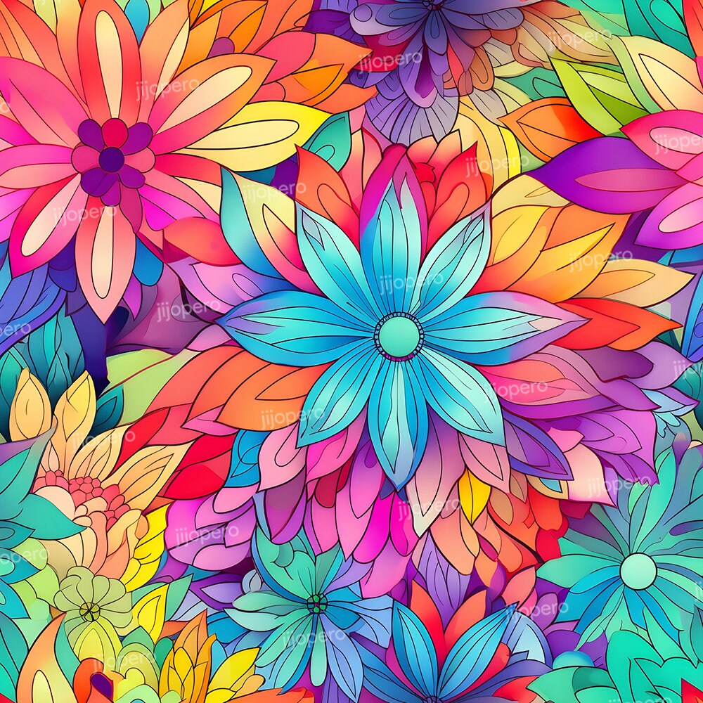 Scrapbook Paper, Groovy Digital Paper, Hippie Textures, Groovy Retro ...