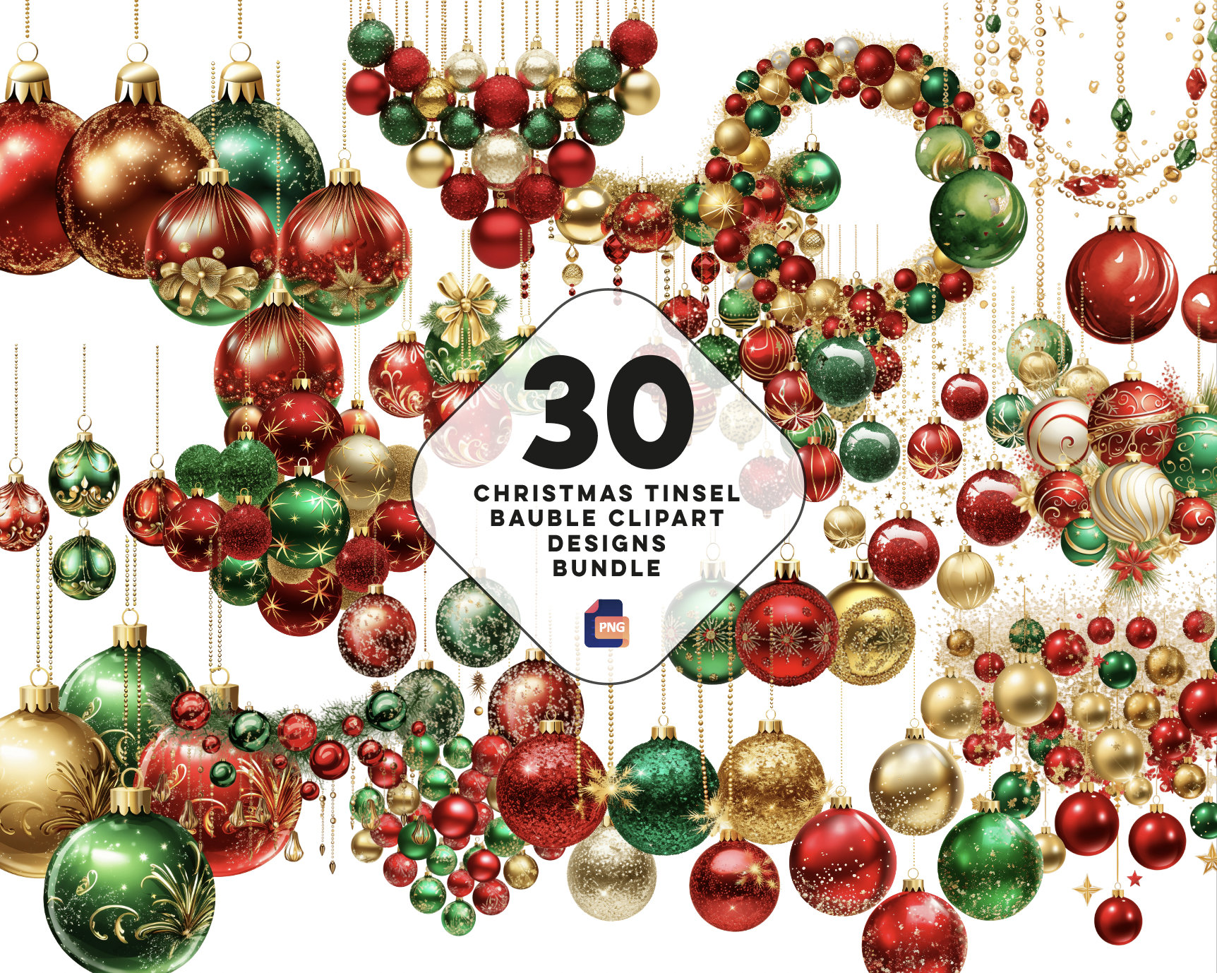 Christmas Ornament Clipart Xmas Clipart Commercial Use Adorable Xmas ...