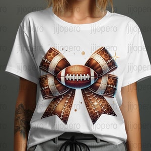 Football Bow Design PNG, Digital Download for Sublimation, Sports Bow ...