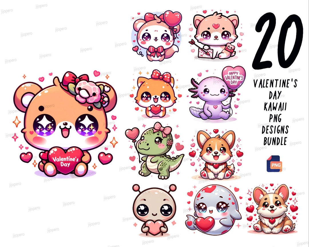 Valentines Day Clipart Kawaii Png Files Love Png Valentines Day Png ...