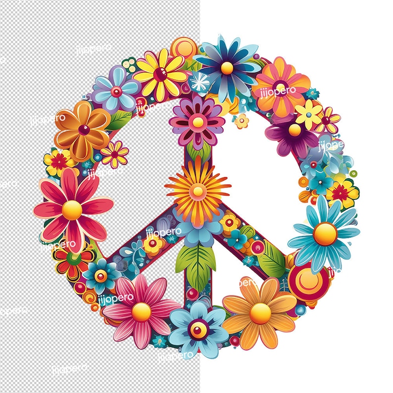 Hippie Flower Png Peace Sign Png Digital Download - Etsy