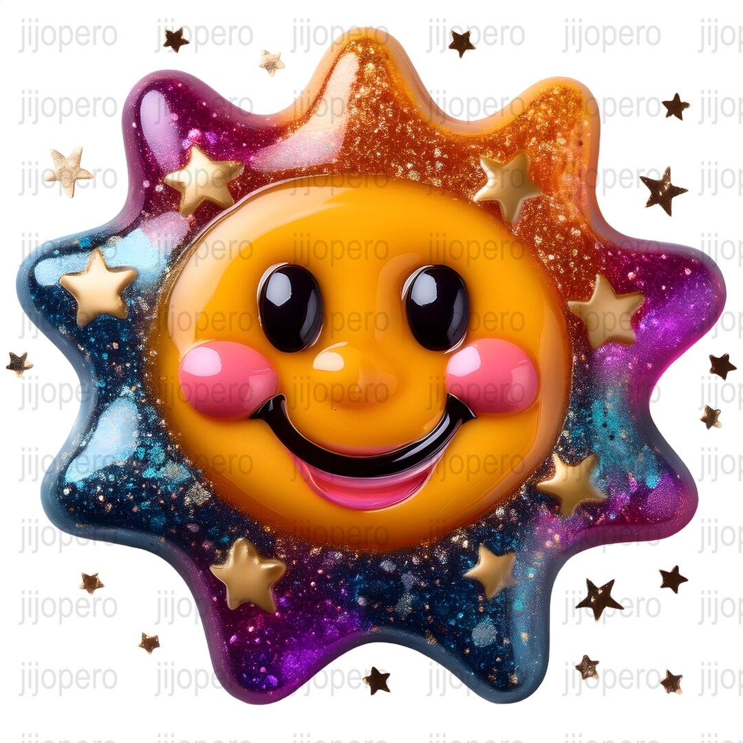 Slime PNG, Sun Star Digital Art, Happy Sun Sticker, Cute Slime Star ...