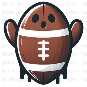 Halloween PNG Cute Football Ghost Digital Art, Halloween Party Decor ...