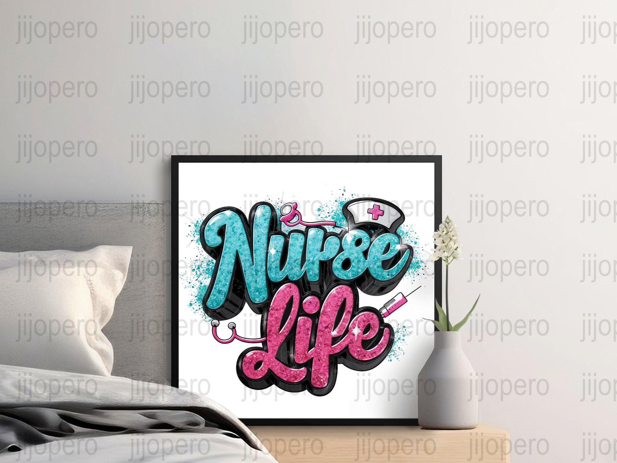 Nurse Life Glitter Design PNG, Colorful Nursing Digital Art, Nurse ...