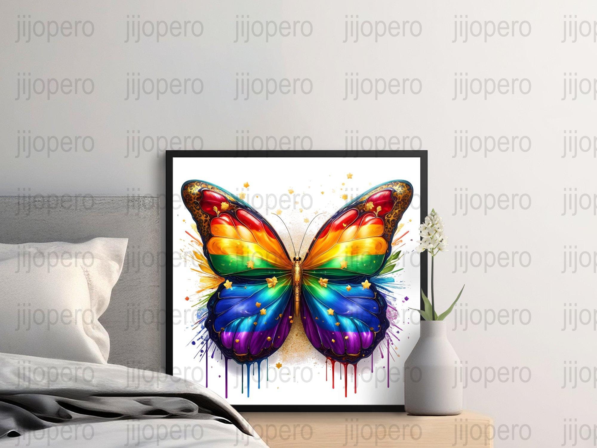 Pride Month PNG, Colorful Rainbow Butterfly Art, Instant Digital ...