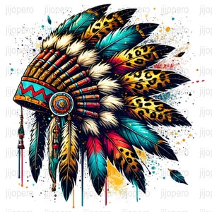 Indian Heritage PNG, Hand-drawn Native American Headdress Art, Digital ...