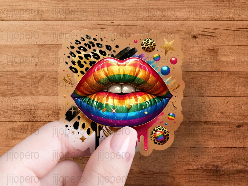 Pride Month PNG, Rainbow Lips Digital Art, Colorful LGBTQ Pride ...
