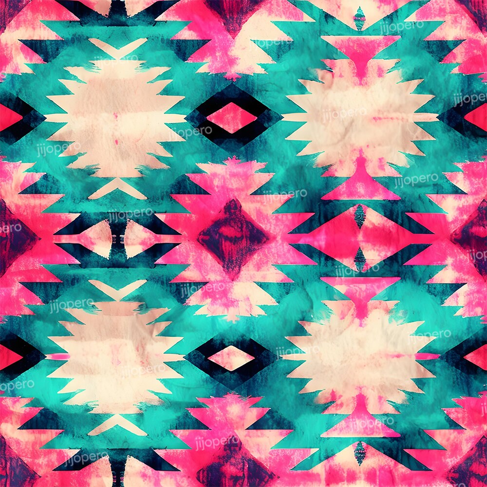 Aztec Digital Paper High Quality Jpeg Files Watercolor Aztec Pattern ...