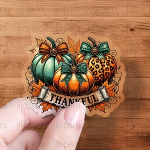 Thankful Pumpkin Digital Art Fall PNG Printable Autumn Decor ...