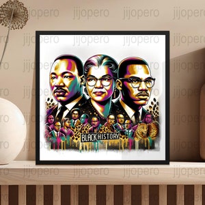 Black History Month Digital PNG, Iconic Leaders Art, Activist Printable ...