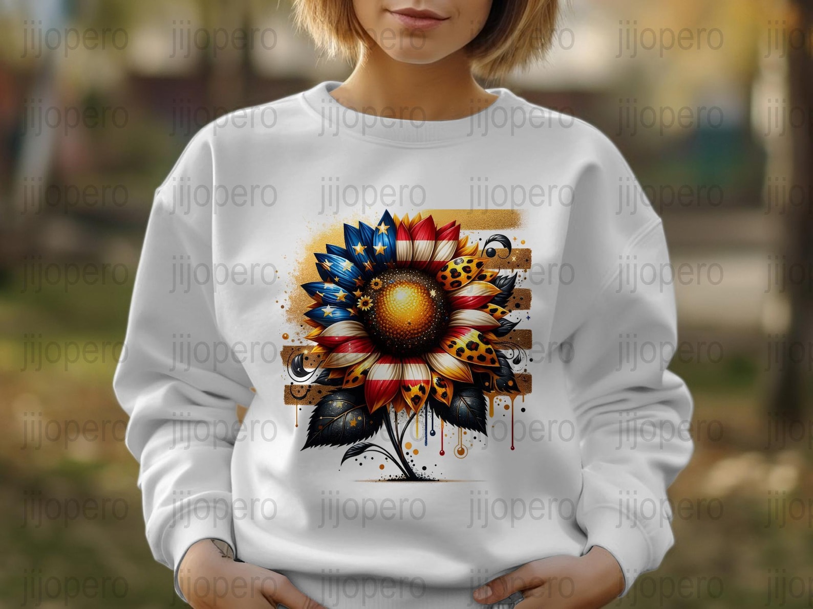 4th of July PNG, American Flag Sunflower, Patriotic Sunflower Art, USA ...