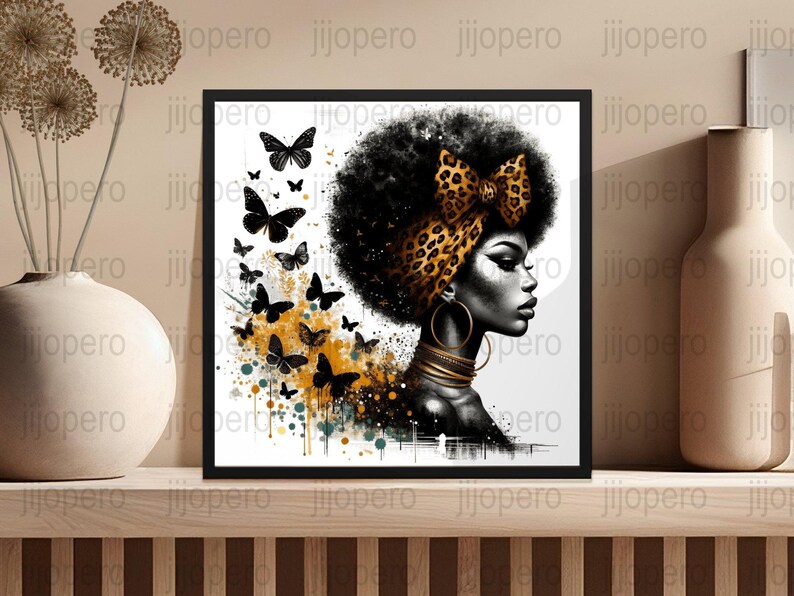 Black History Month Afro Woman PNG, Afrocentric Digital Art, Empowering ...