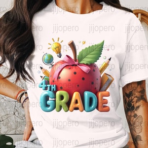 4th Grade Digital Download, PNG Back to School Art, Cute 4th Grade ...