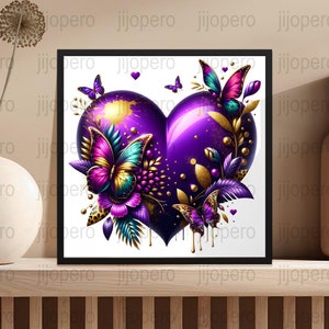 Lupus Awareness Png, Purple Heart Butterfly Design, Digital Art for ...