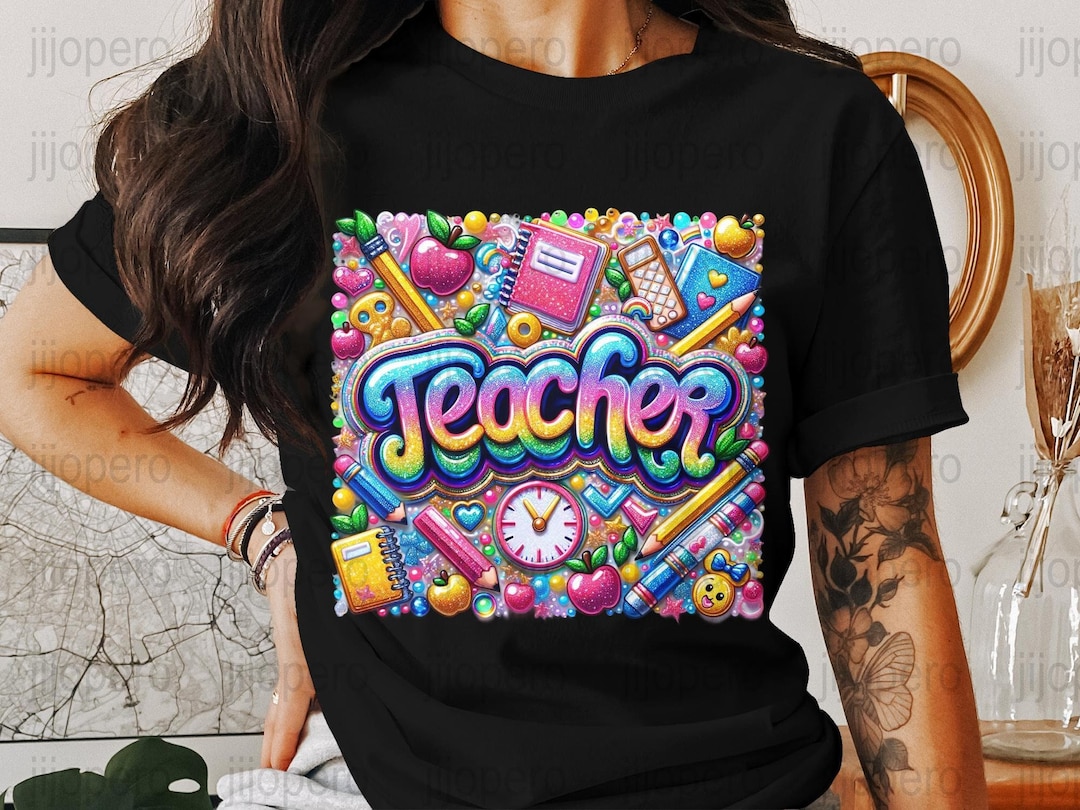 Teacher Life PNG, Colorful Digital Artwork for Educators, Classroom ...