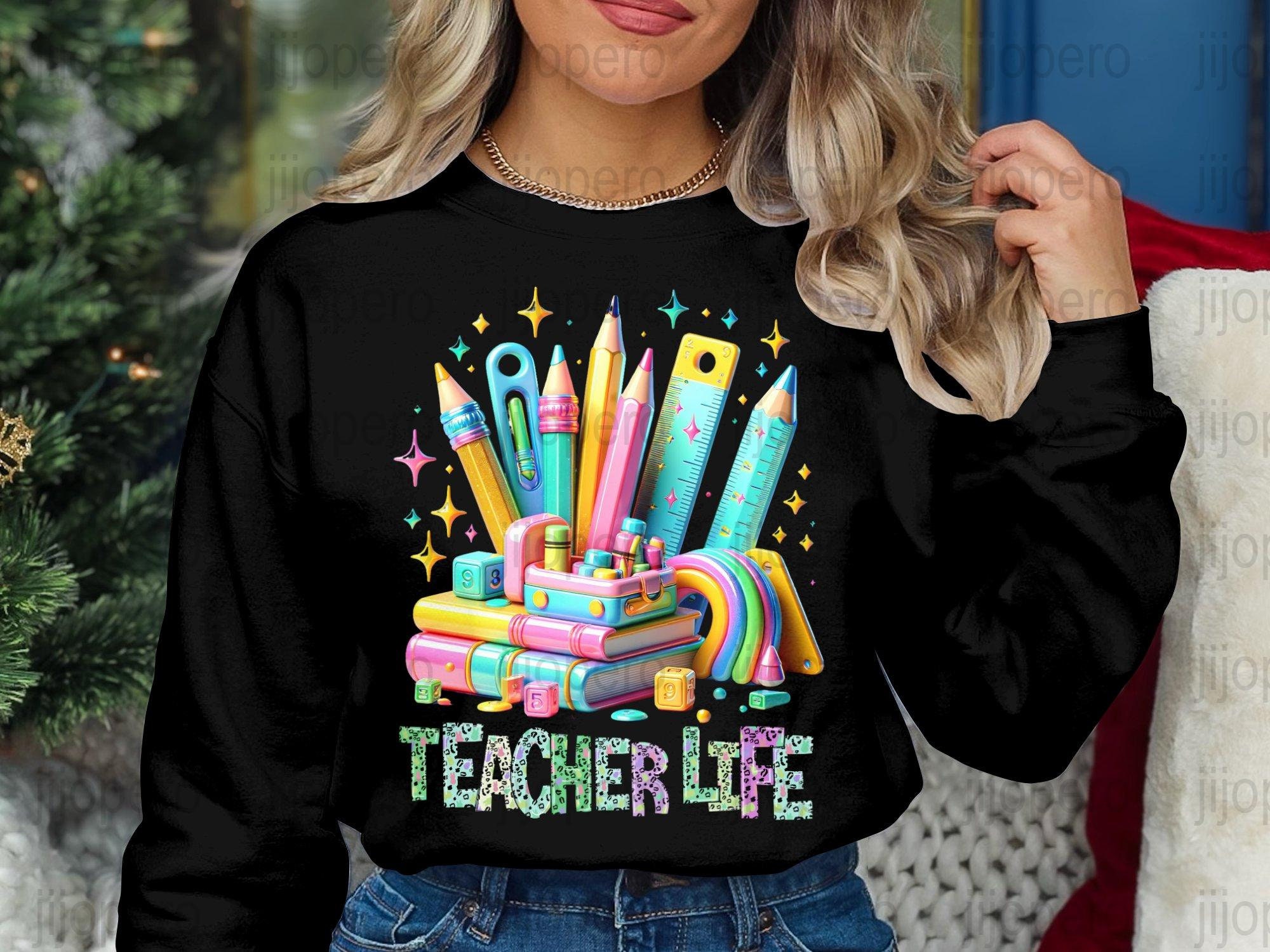 Teacher Life PNG, Digital Download, Colorful Classroom Decor, School ...