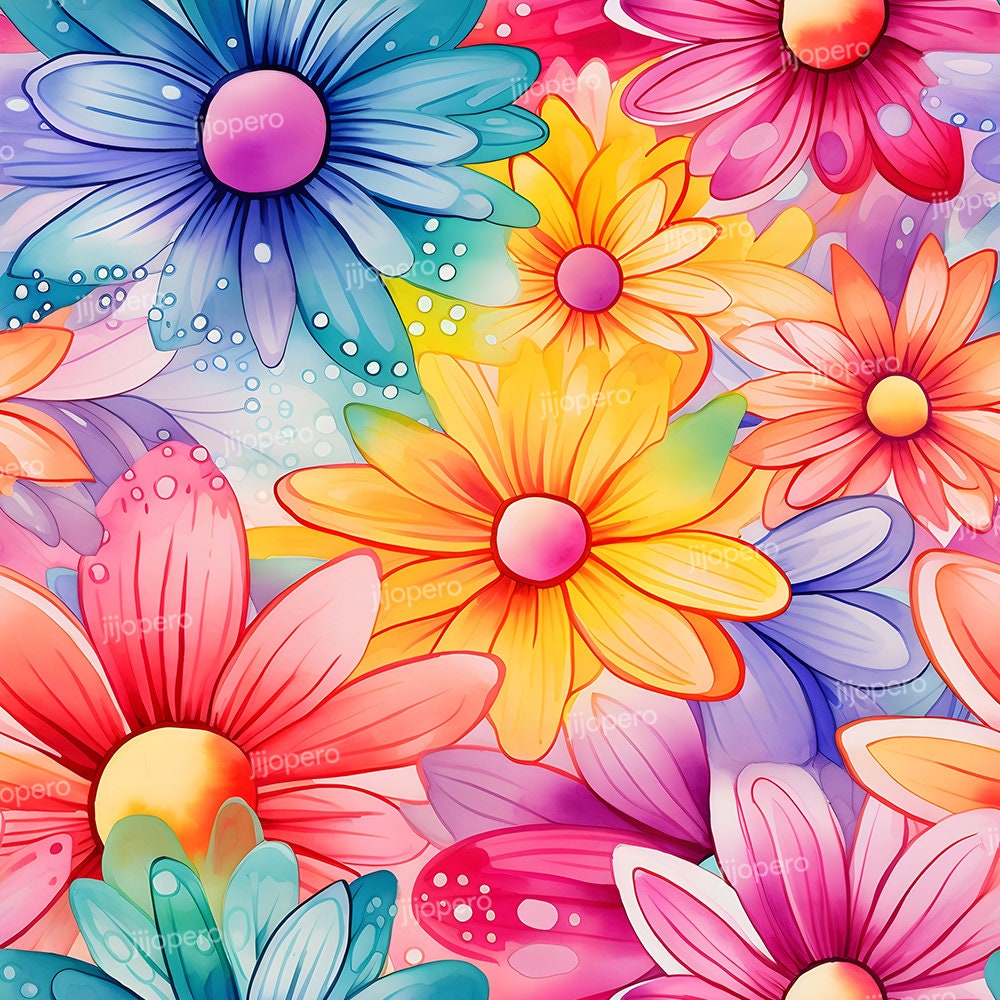 Scrapbook Paper, Groovy Digital Paper, Hippie Textures, Groovy Retro ...