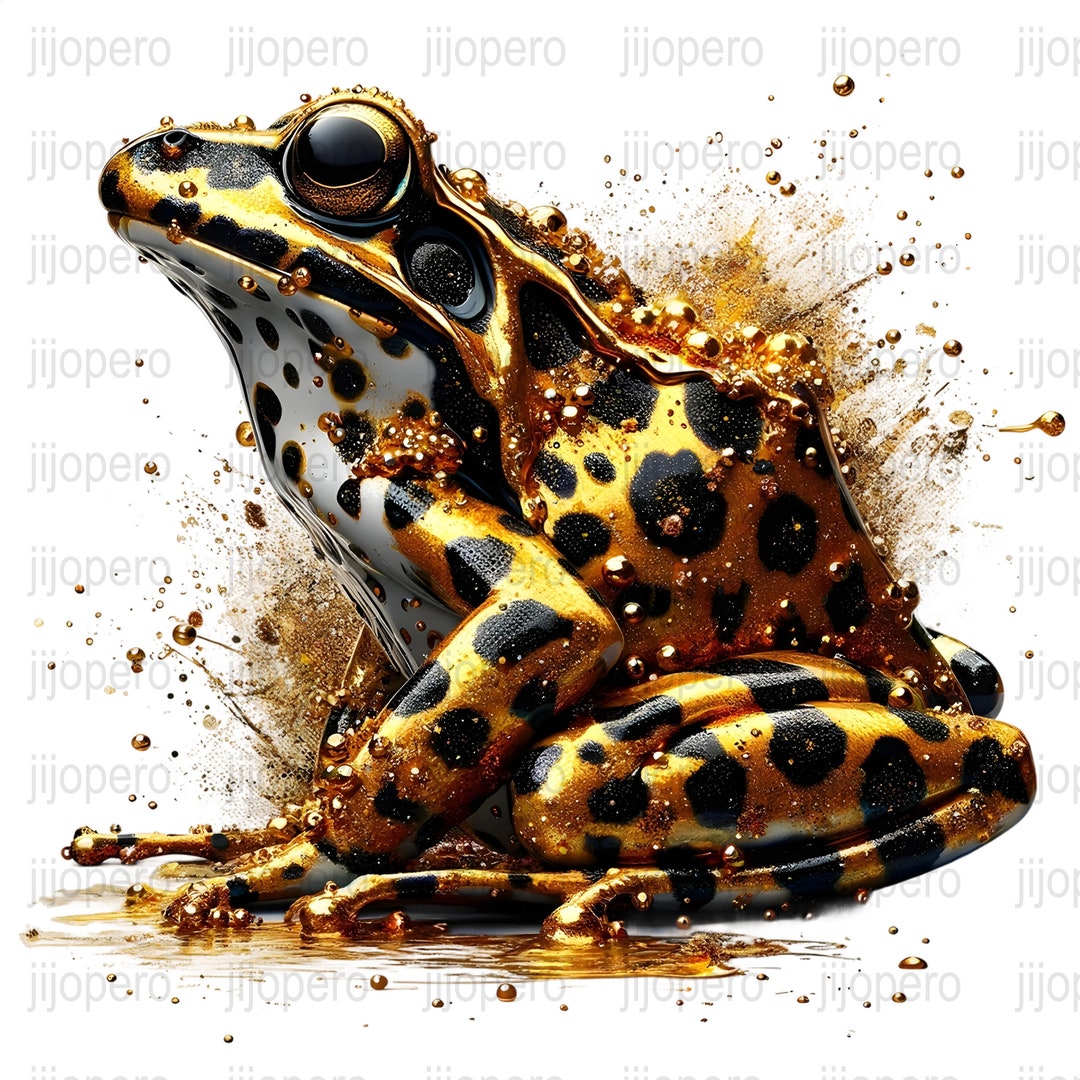 Printable Golden Frog Artwork, Digital Download PNG, Exotic Amphibian ...