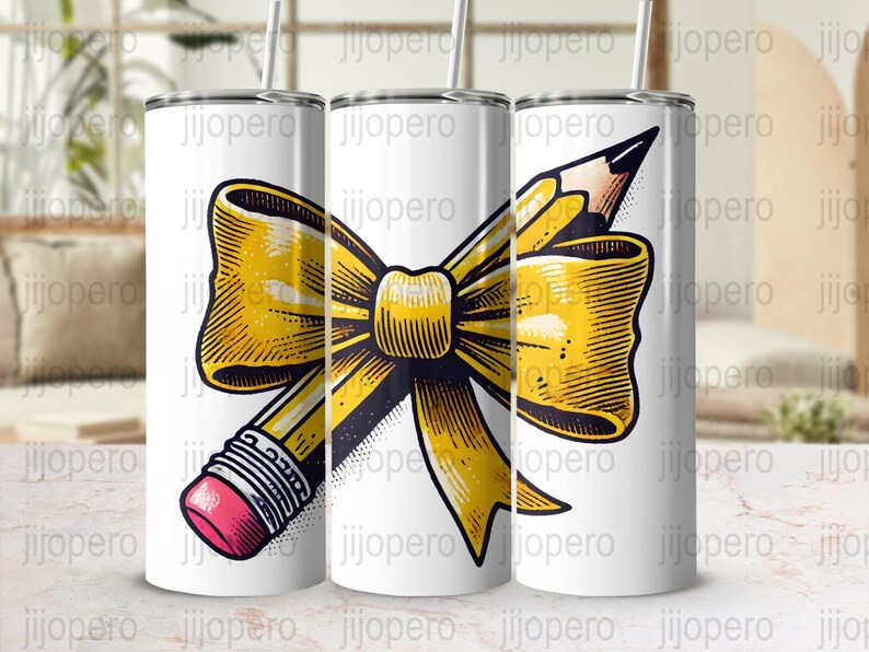 Yellow Bow Pencil Clipart PNG, Digital Download, Cute School Supply ...