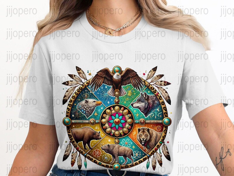 Indian Heritage PNG, Native American Art Print, Animal Spirit Mandala ...