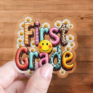 First Grade PNG, Colorful Cheerful Lettering, Smile Face Art, First ...