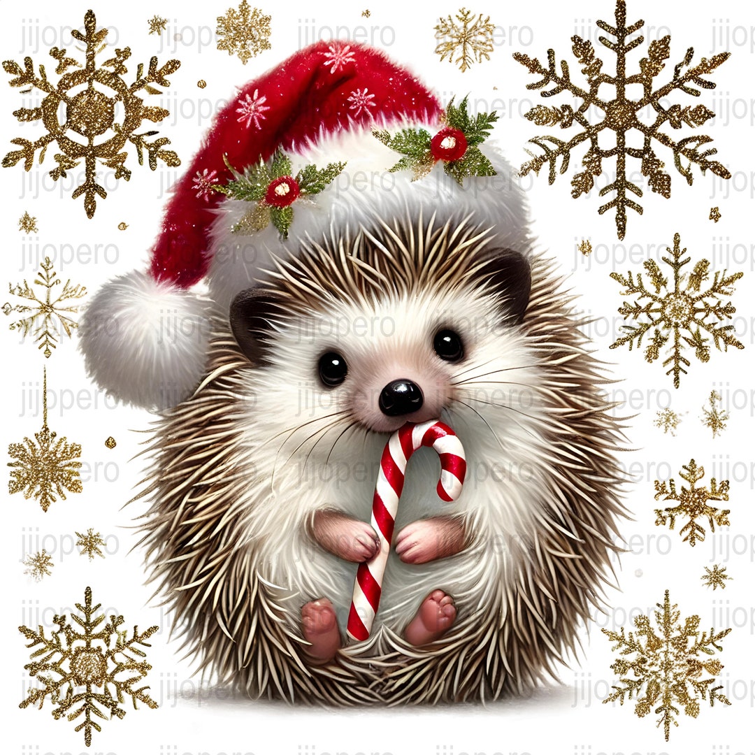 Cute Hedgehog Christmas PNG, Christmas Animal Clipart, Holiday Season ...