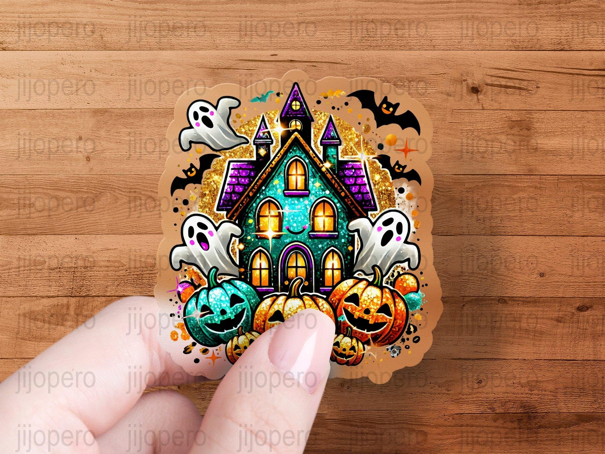 Haunted House Digital Print, Halloween Clipart PNG, Spooky Ghosts ...