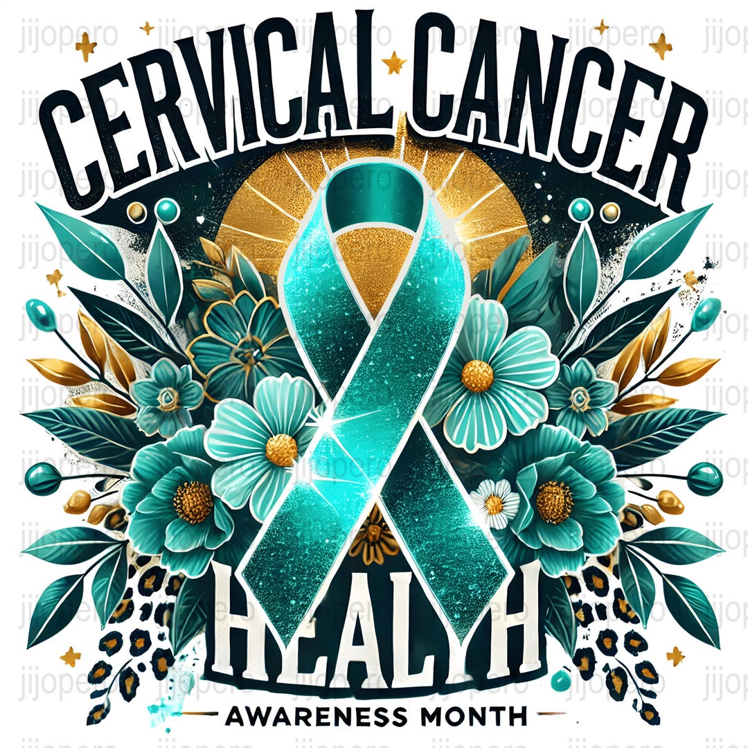 Cervical Cancer Health Awareness Month PNG, Digital Download Teal ...
