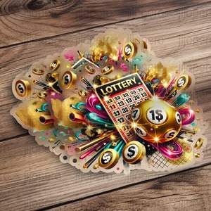 Lottery PNG, Lottery Printable Art, Lottery Ticket Clipart, Instant ...