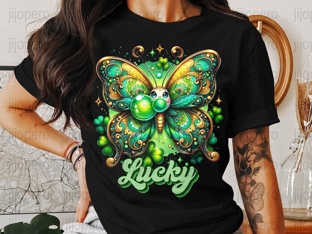 St. Patricks Day PNG, Lucky Butterfly Graphic, Digital Download, Irish ...