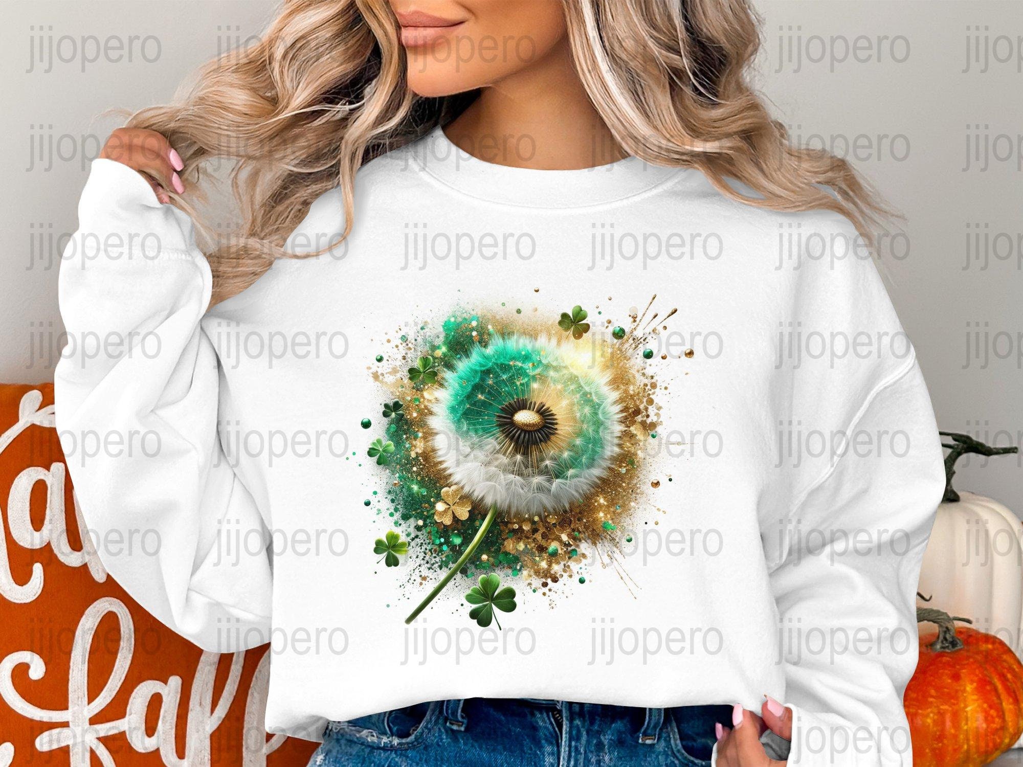 St. Patrick's Day PNG, Dandelion Clipart, Green Gold Digital Art, Irish ...