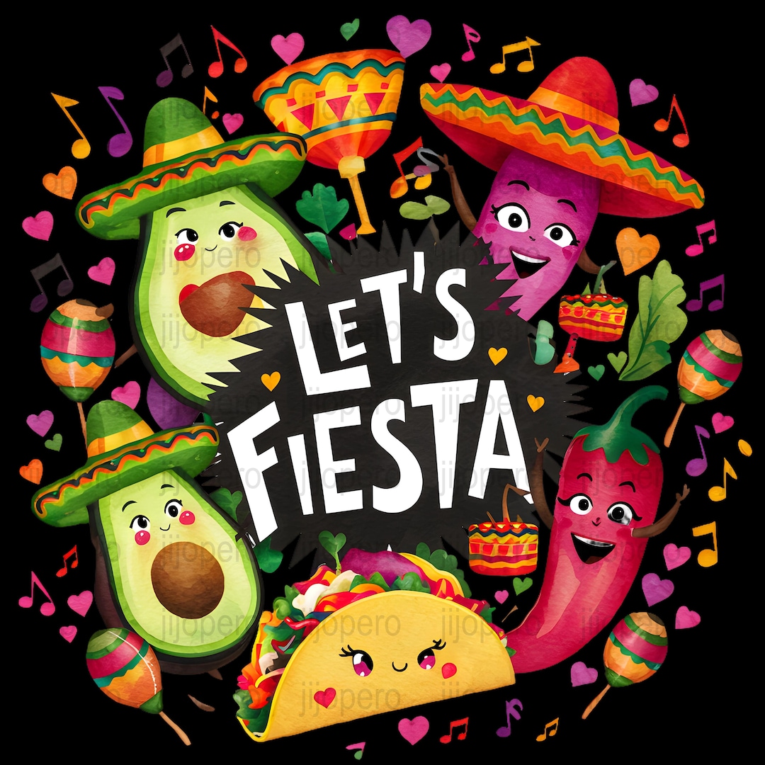 5 De Mayo PNG, Let's Fiesta Digital Clipart, Mexican Party Graphics ...