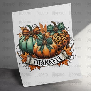 Thankful Pumpkin Digital Art Fall PNG Printable Autumn Decor ...