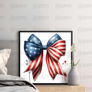 American Flag Bow Digital Art, Patriotic PNG File, USA Themed Clipart ...