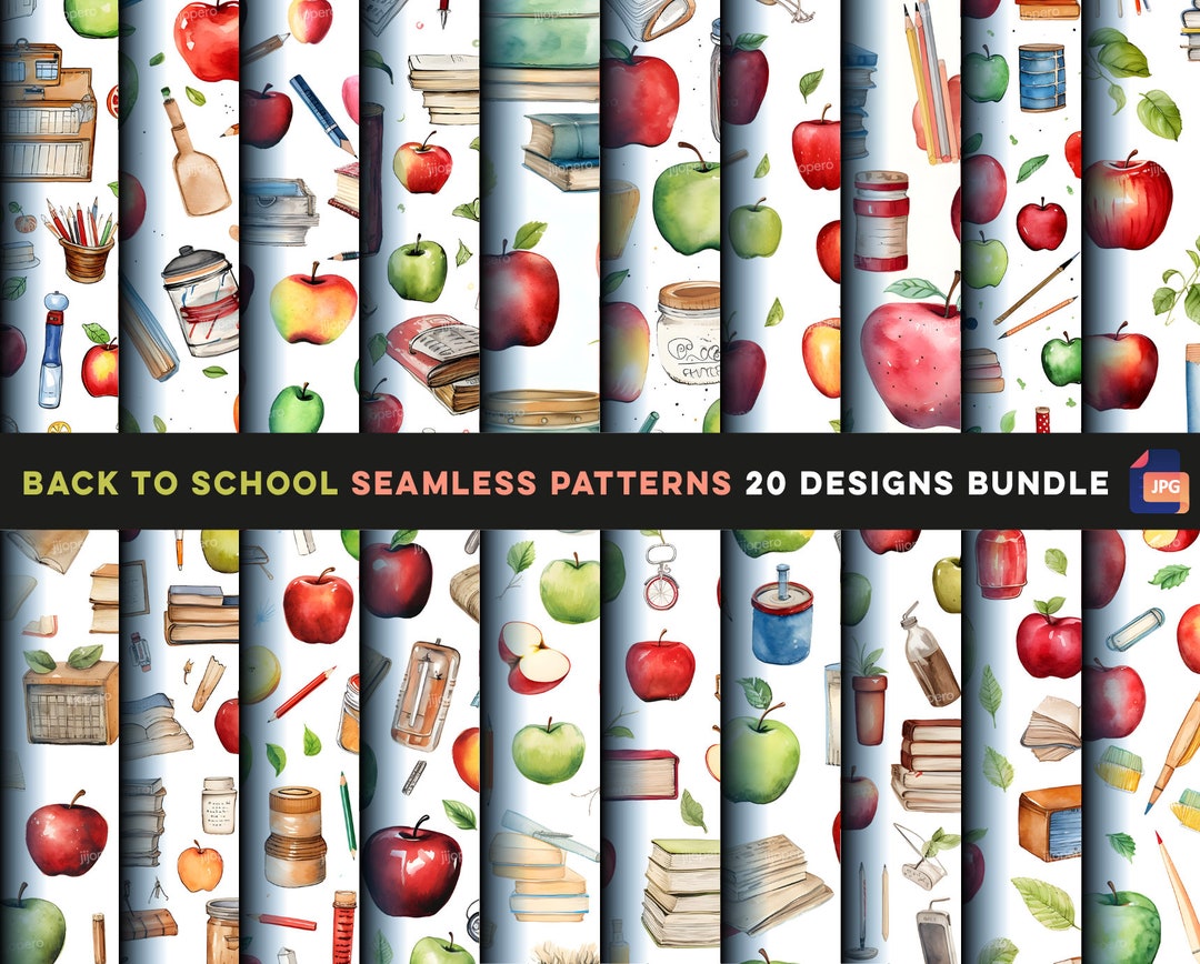 Back to School Seamless Patterns Instant Download Education Seamless ...