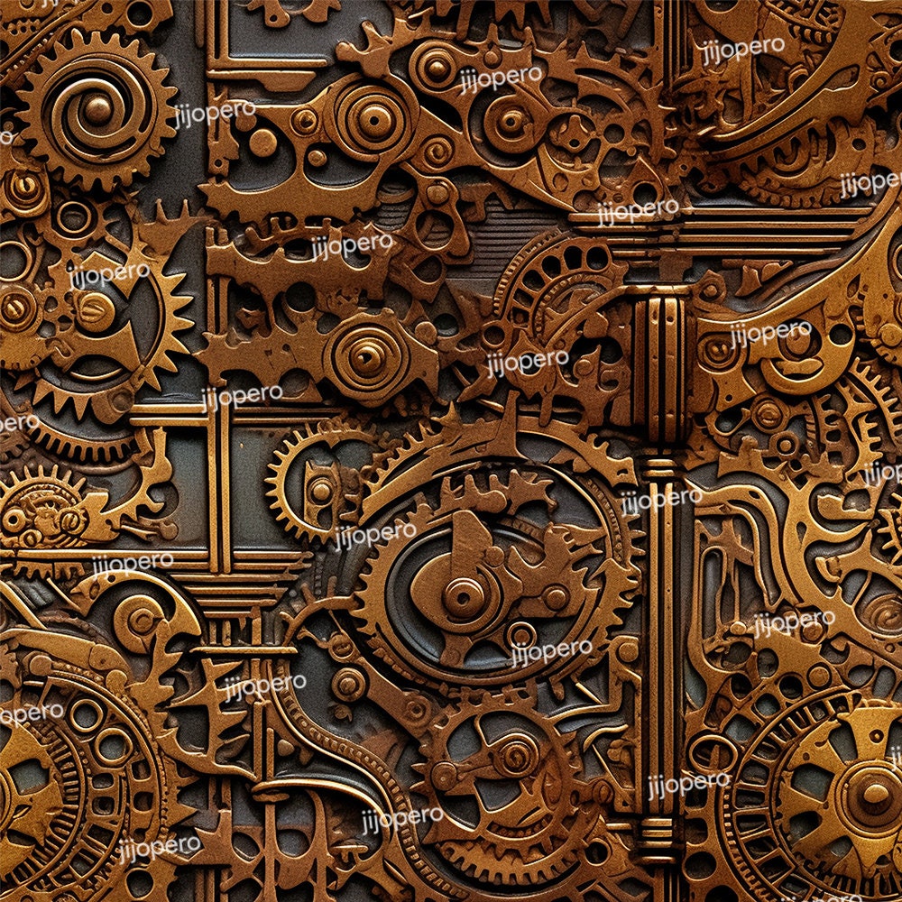 Steampunk Seamless Pattern Printable Paper 20 Designs - Etsy