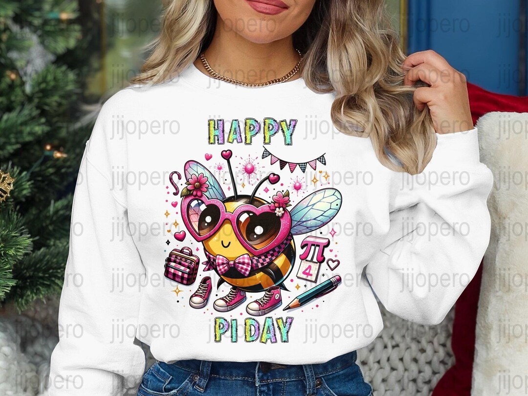 Happy Pi Day PNG, Cute Bee Digital Art, Printable Geeky Math Decor ...