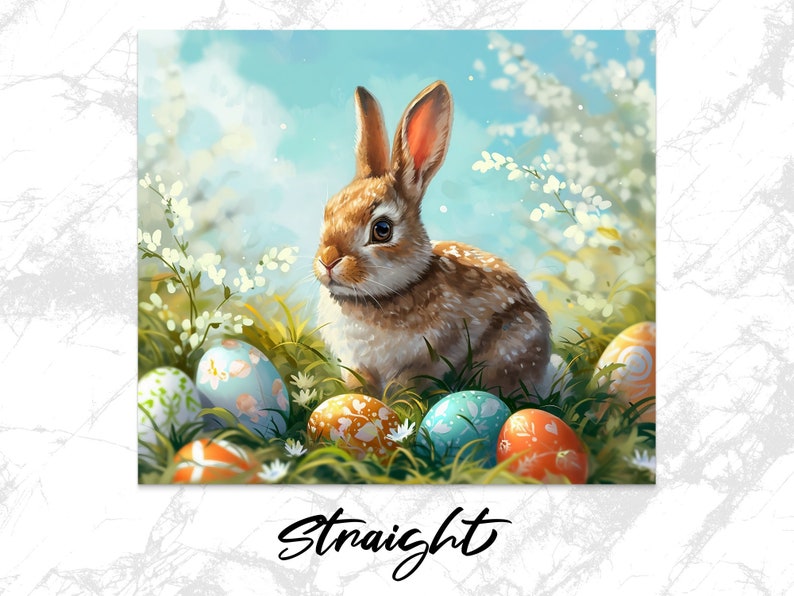 20 Easter Bunny Digital Art, Spring Rabbit With Eggs Illustration, 20 ...