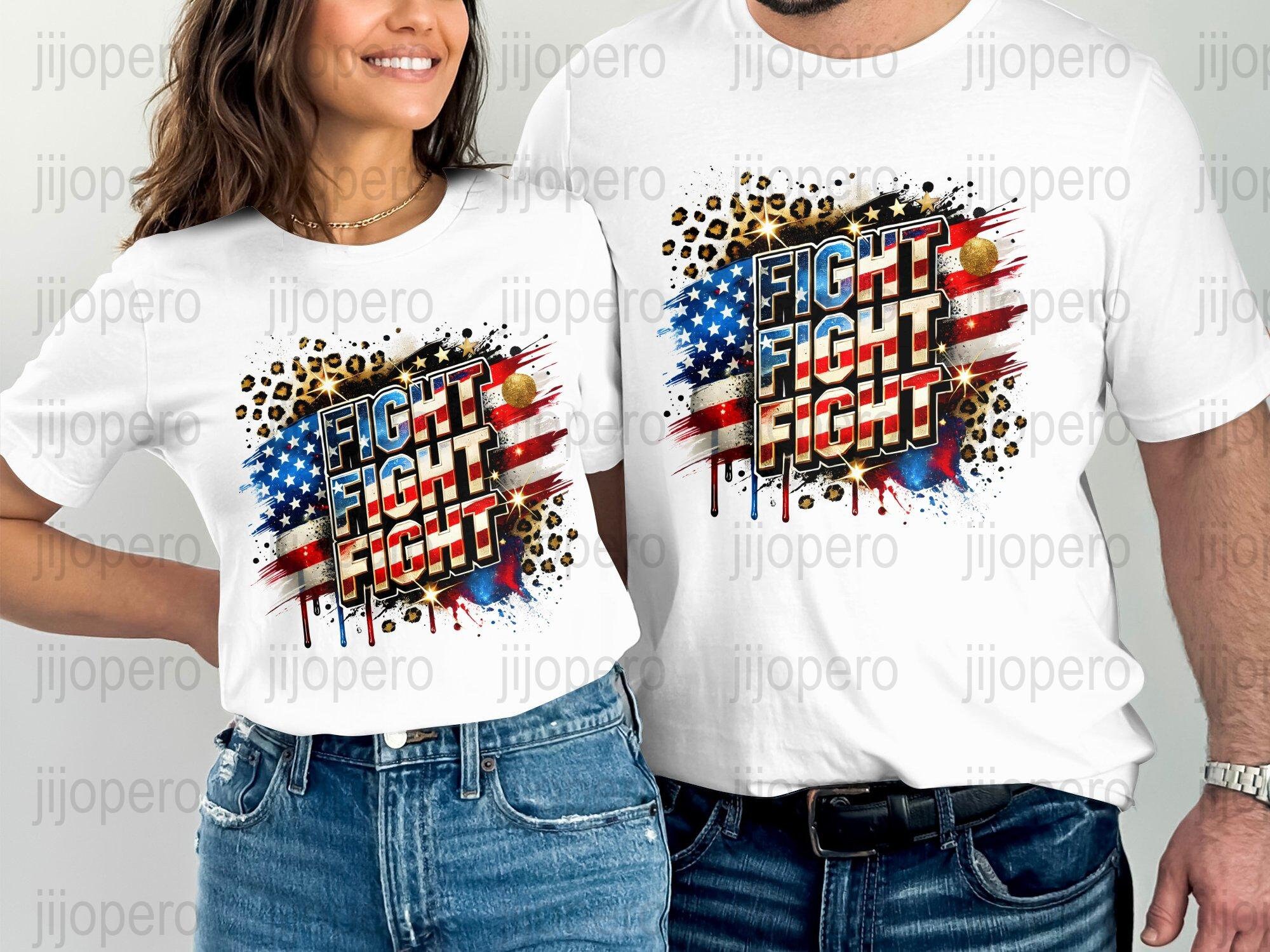 Fight Fight Fight PNG, Patriotic USA Flag Design With Stars and Glitter ...